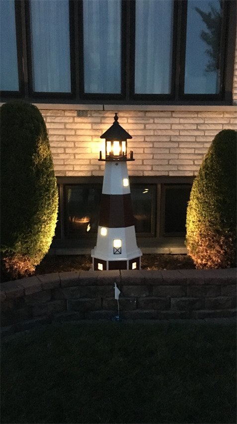 Hybrid Garden Lighthouse with Optional Base by Dutchcrafters Amish
