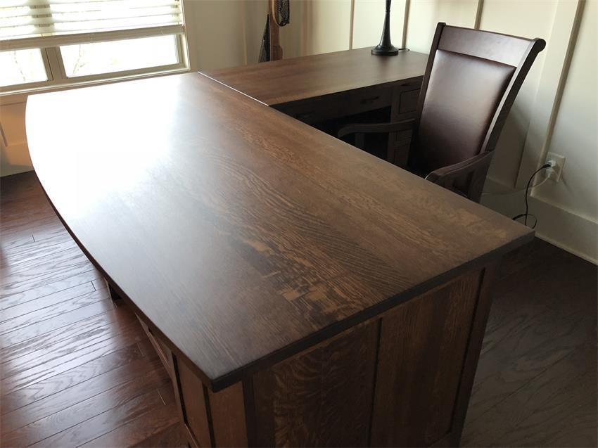 L-Shaped Solid Wood Desk with Return Options | DutchCrafters