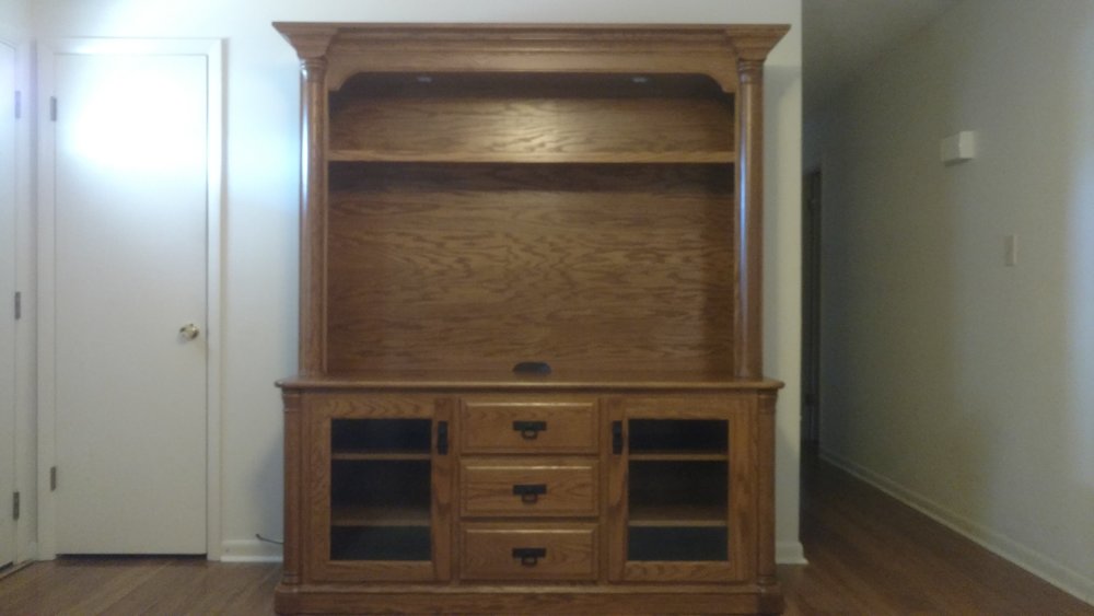 Amish TV Cabinet with Customizable Hutch Option | DutchCrafters