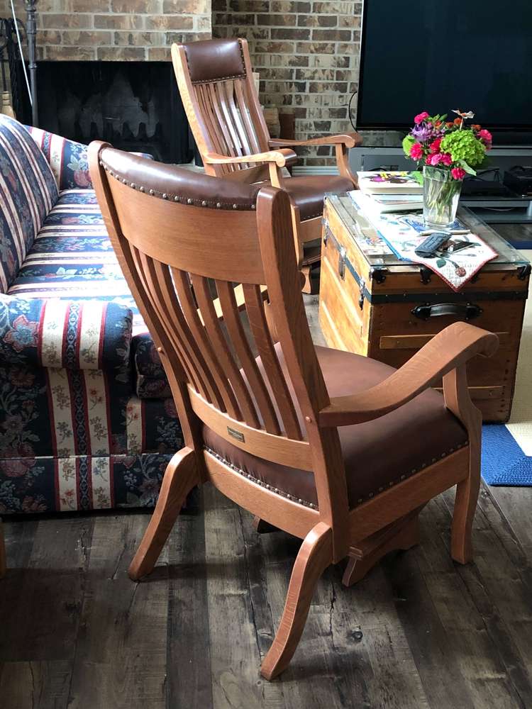 Amish Leather Lounge Chair with Wood Frame | DutchCrafters
