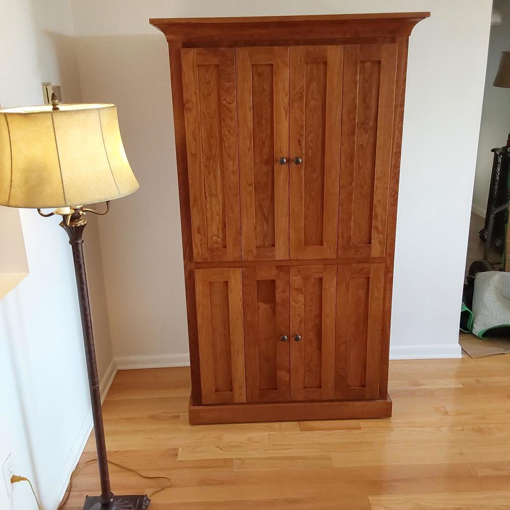 Amish Computer Cabinet Desk | Solid Wood Hideaway Office