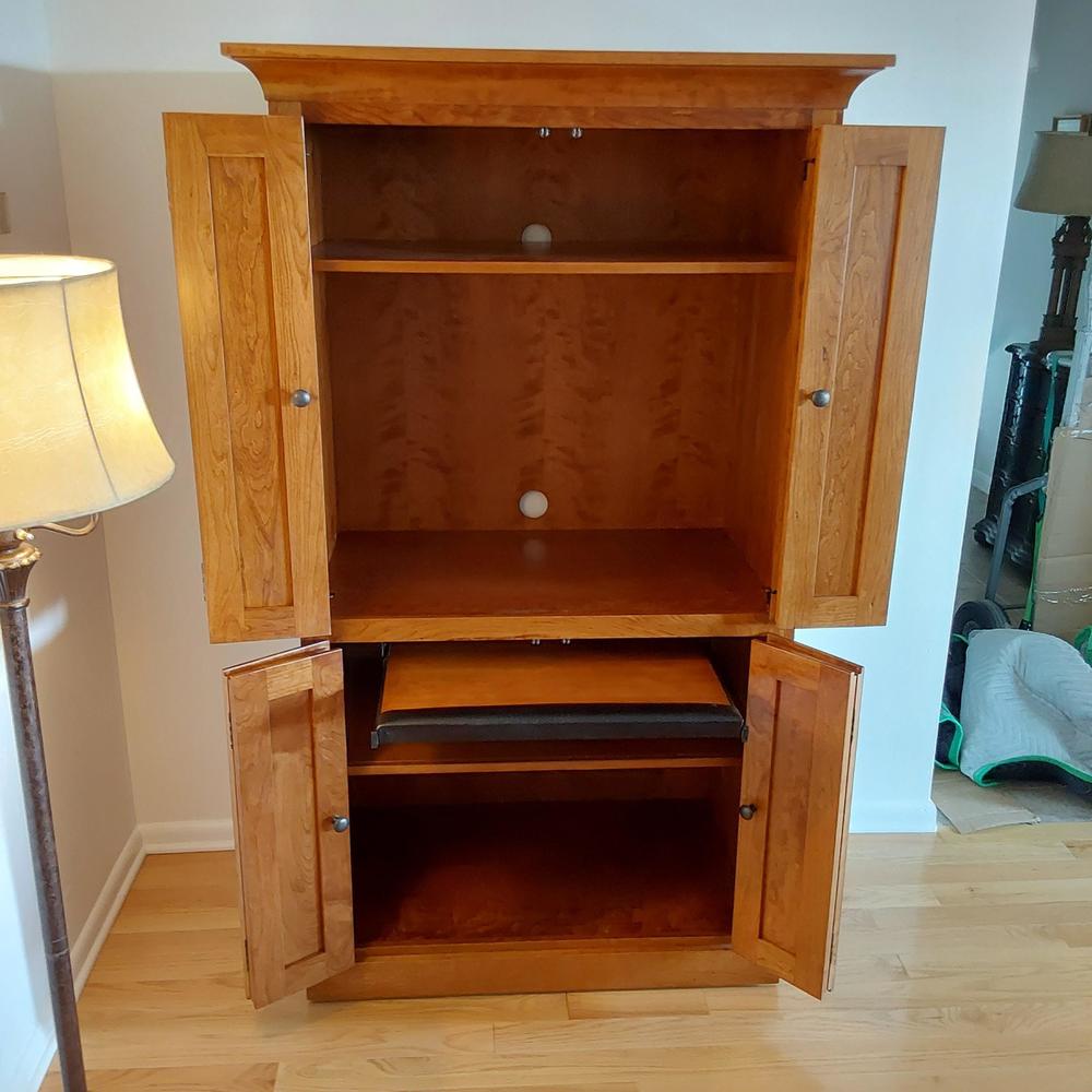 Amish Computer Cabinet Desk | Solid Wood Hideaway Office