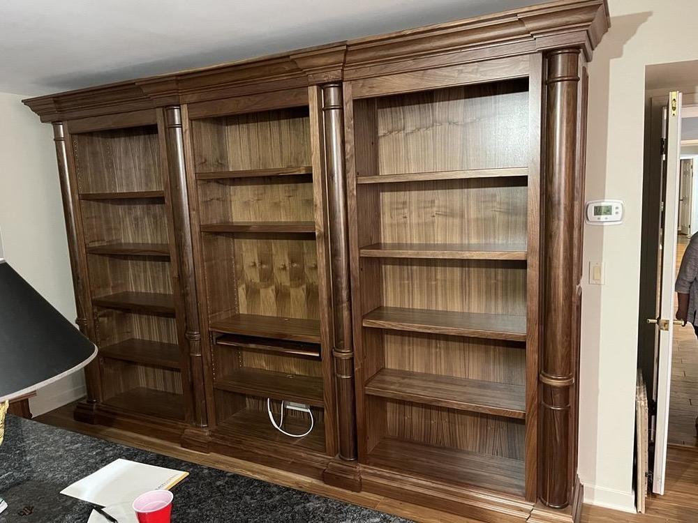 Elegant Bookcase with Bold Columns & Crown Top | DutchCrafters