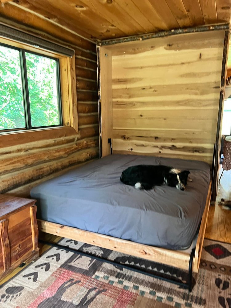 Rustic Hickory Murphy Bed with Storage Towers| DutchCrafters