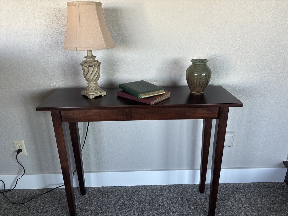 Solid Wood Petite Shaker Sofa Table from DutchCrafters Amish Furniture