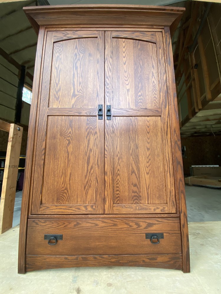 Solid Wood Mission Wardrobe Armoire from DutchCrafters Amish Furniture
