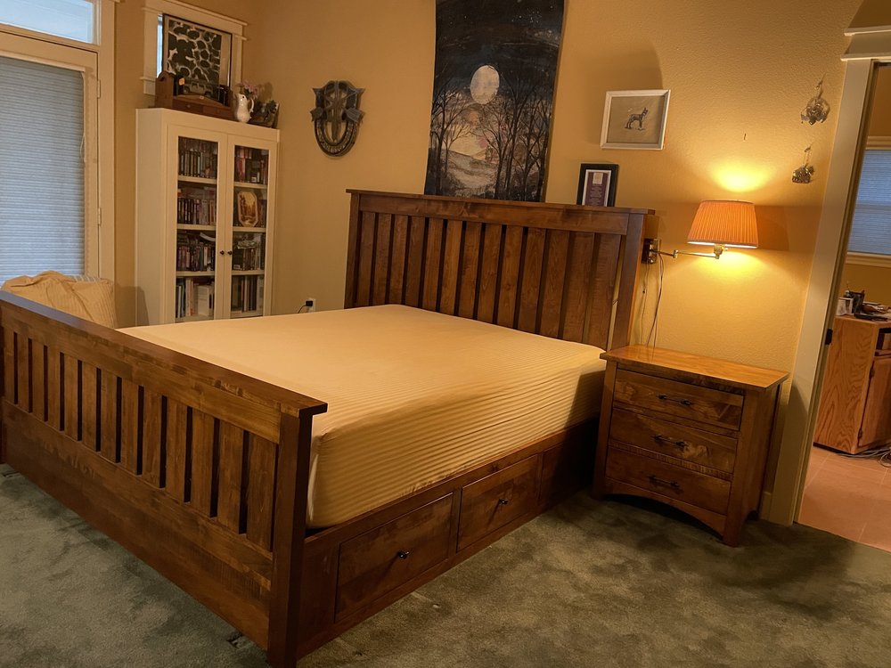 Slatted Mission Storage Bed | DutchCrafters Amish Bedroom Furniture