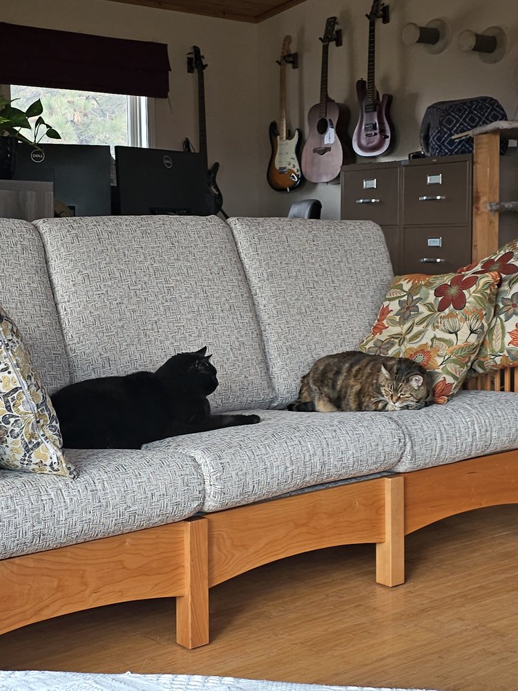 Solid Wood Frame Upholstered Sofa from DutchCrafters Amish Furniture