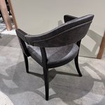 Modern Amish Dining Chair | Curved Back Upholstered Arm Chair