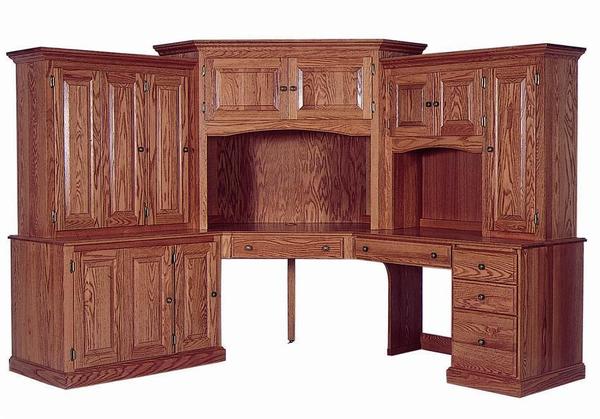 6-piece Deluxe Corner Computer Center From DutchCrafters Amish