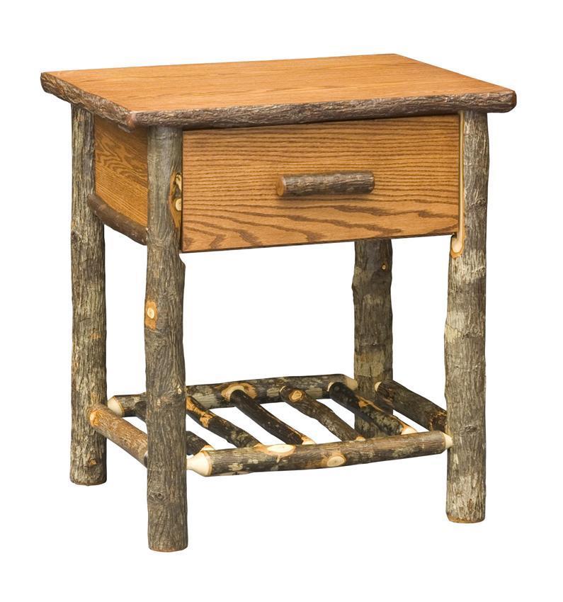 Rustic Hickory Handcrafted 1-Drawer Nightstand | DutchCrafters
