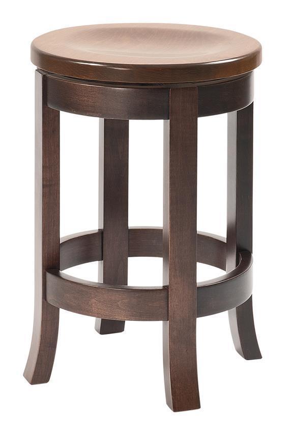 Amish Round Backless Stool – Custom Height & Swivel Options