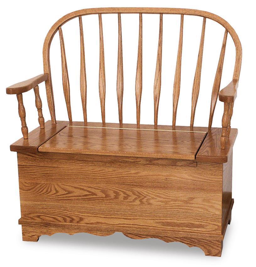 Windsor Storage Bench from DutchCrafters Amish Furniture