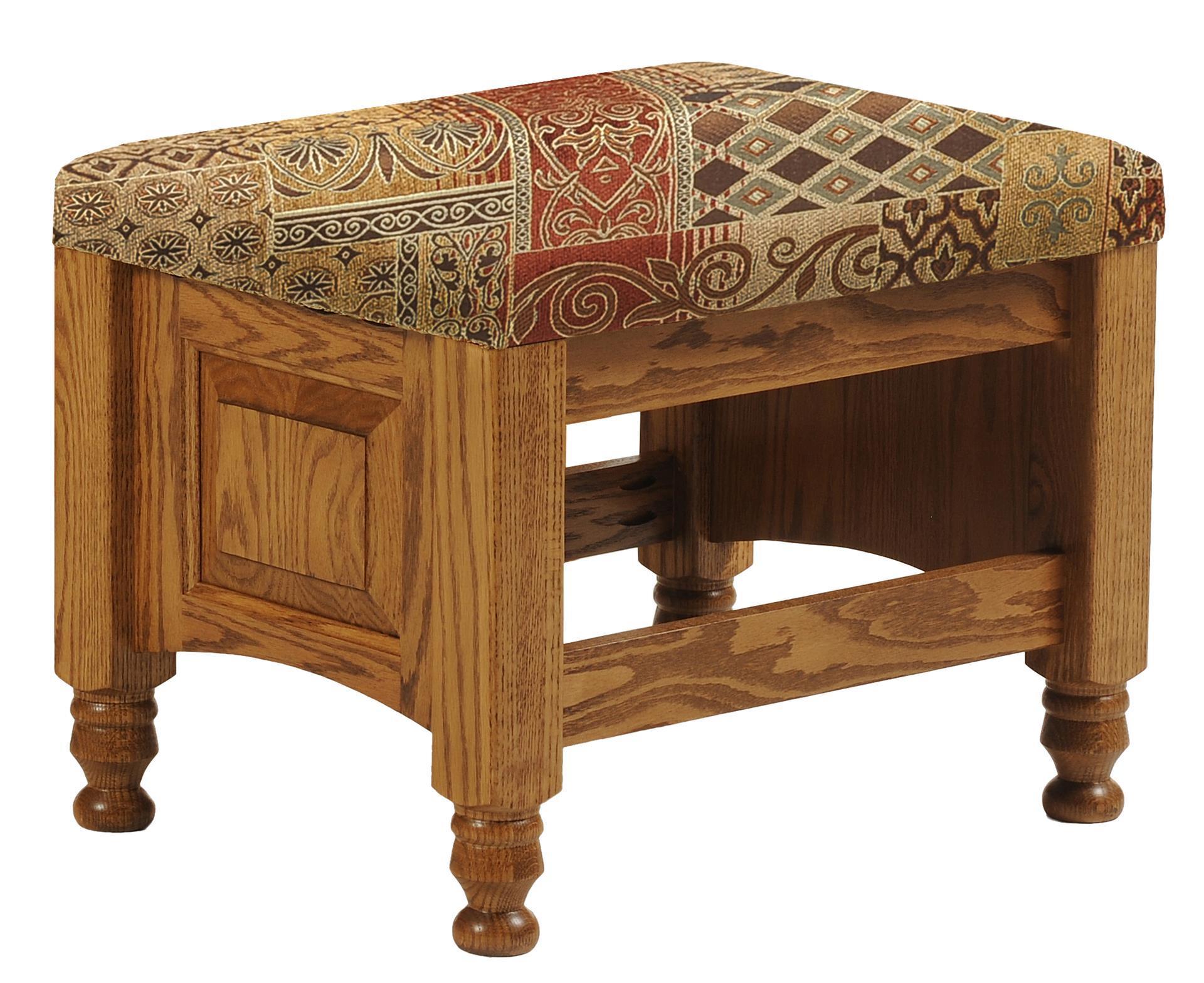 Amish Handcrafted Riverview Upholstered Rectangular Ottoman with