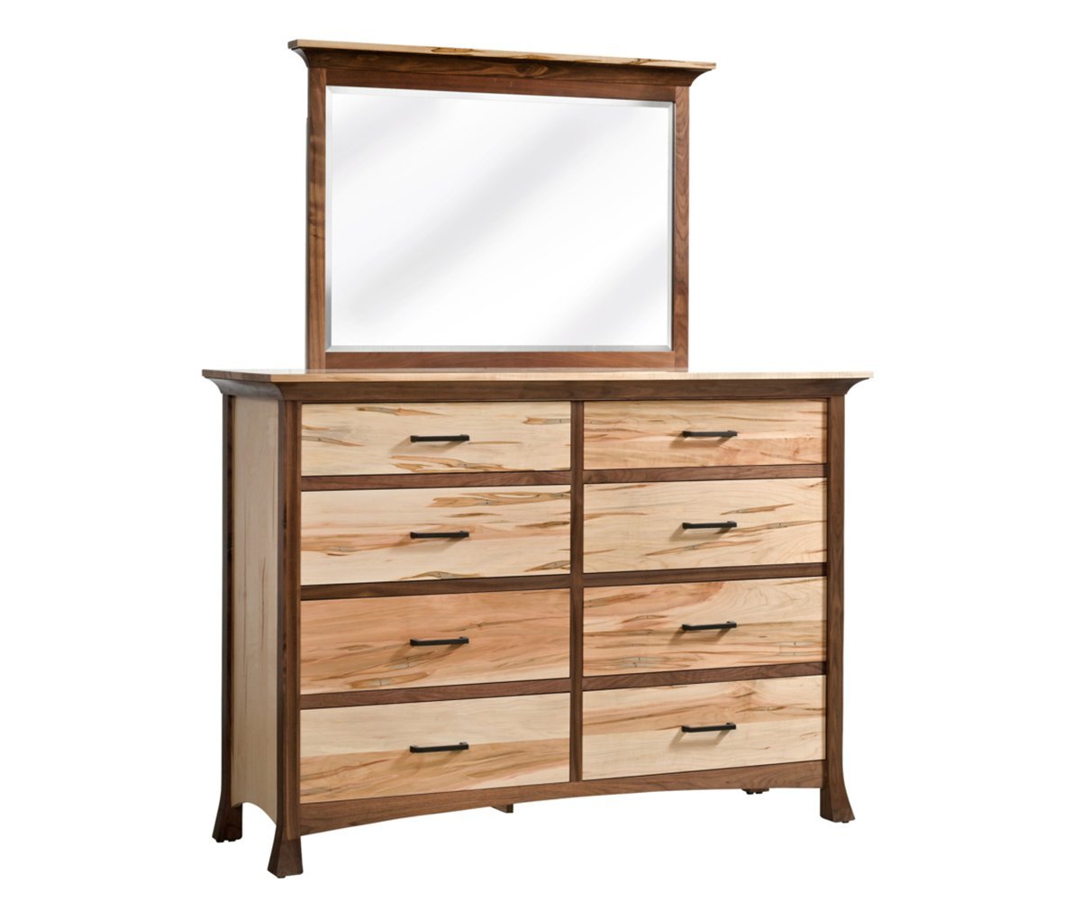 Solid Wood High Dresser with Mirror Option| DutchCrafters