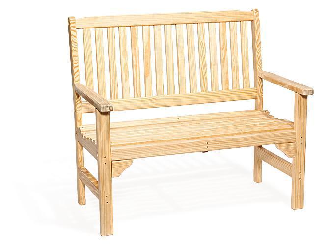 Leisure Lawns Pine Wood Bench from DutchCrafters Amish Furniture