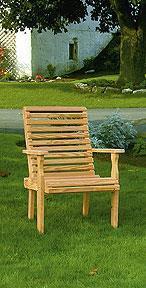 Pine Roll-Back Patio Chair with Curved Seat | DutchCrafters