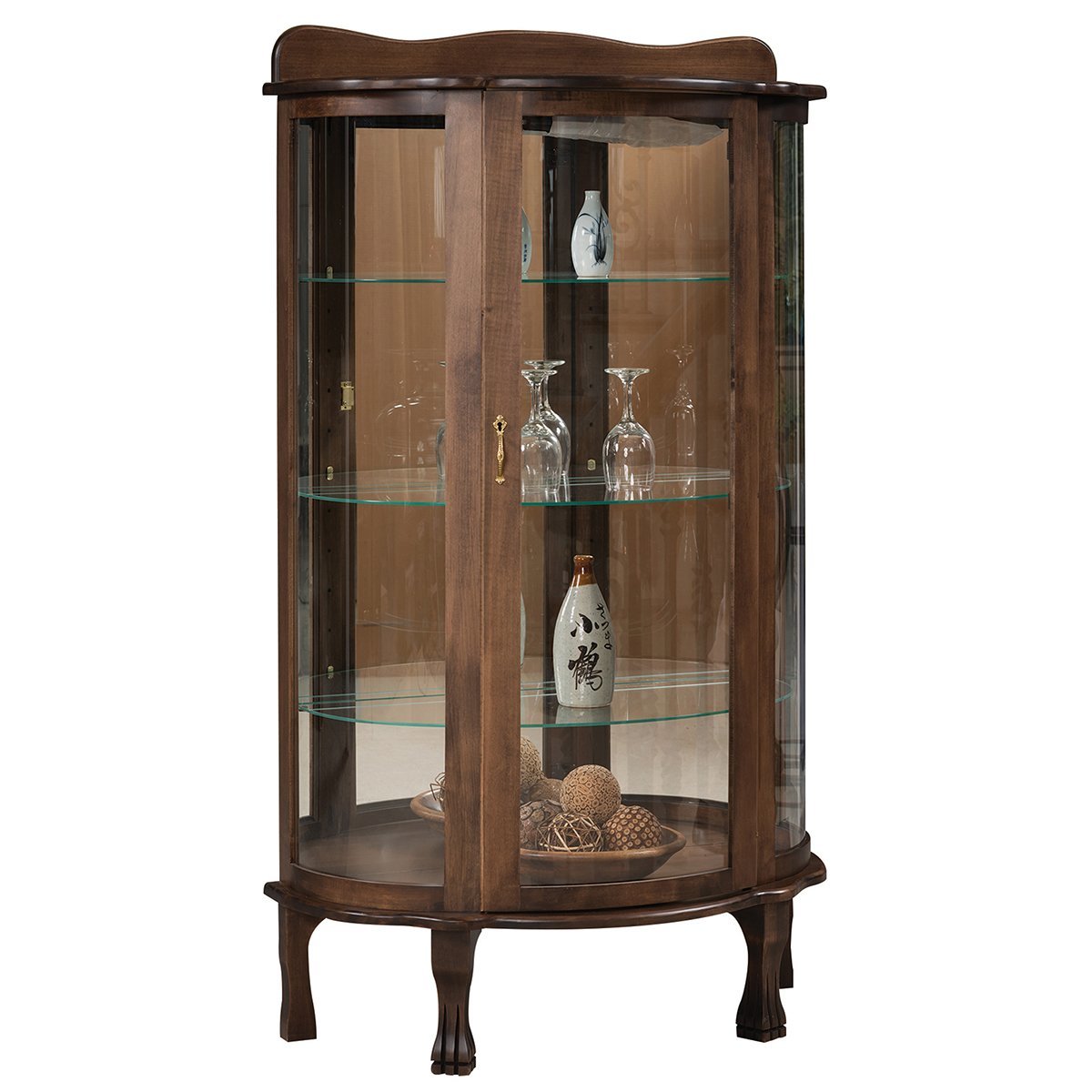 Ashwood Curio Cabinet with Mirror Back from DutchCrafters Amish
