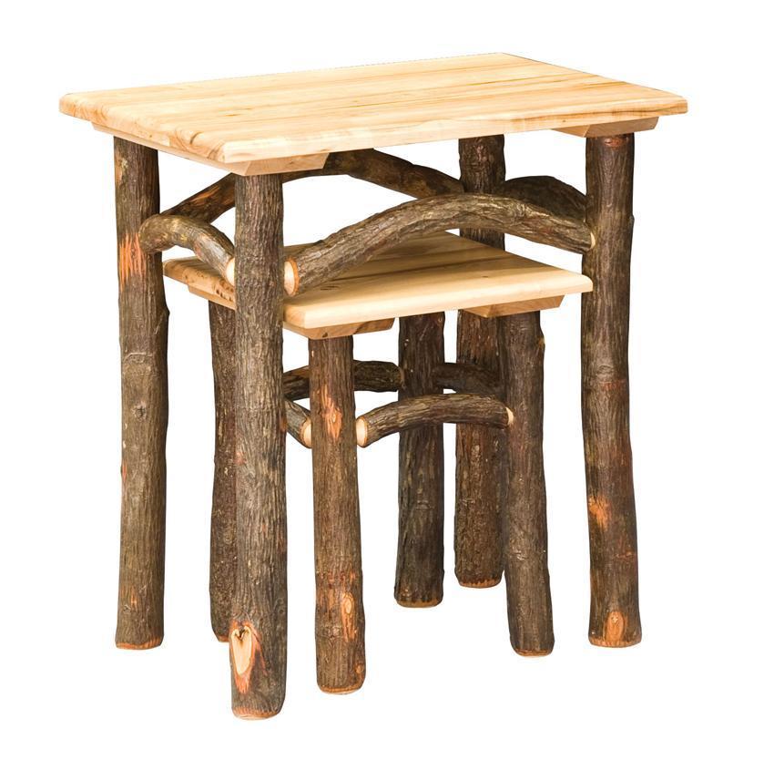 Rustic Hickory Live Edge Nesting Tables | DutchCrafters