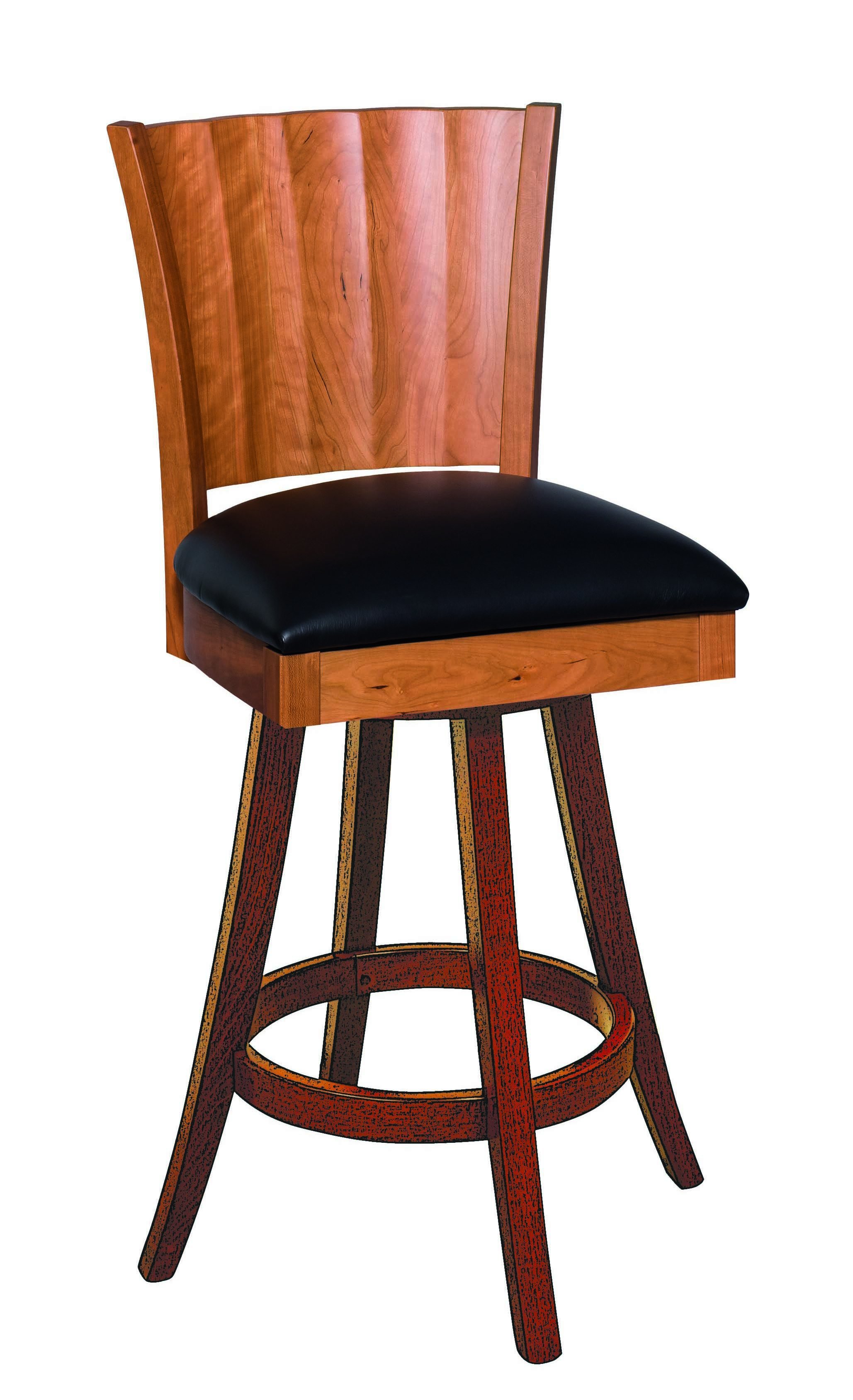 Amish Modern Ripple Back Counter and Bar Stool