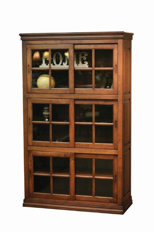 Amish Solid Wood Display Case with Sliding Doors from DutchCrafters