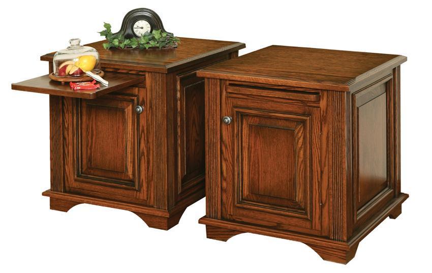 Hardwood End Table with Slide-Out Server from DutchCrafters Amish