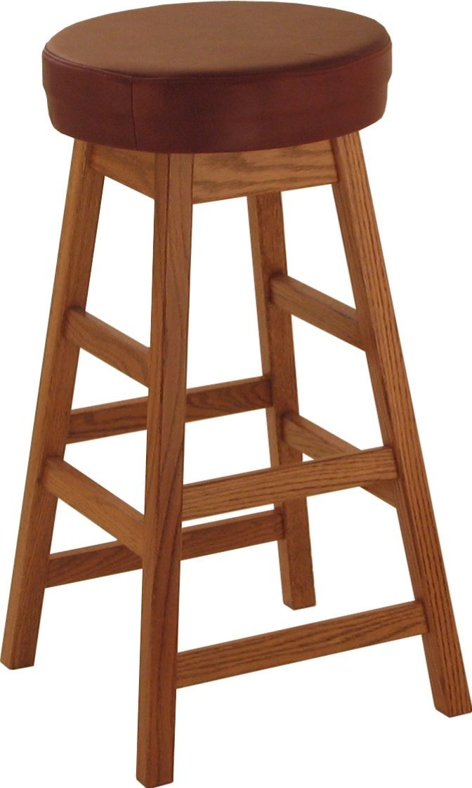 American Made Wood Round Backless Stool - Counter and Bar Height
