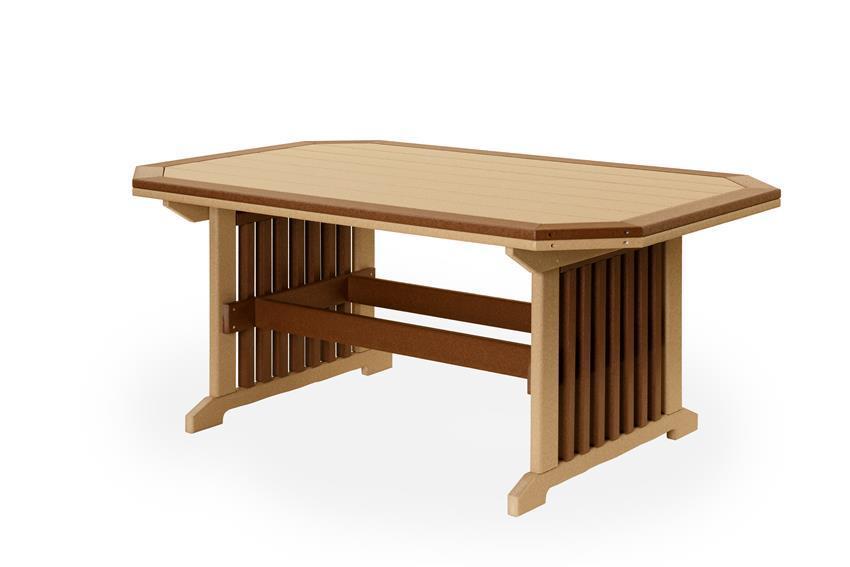 Zen Poly Mission Dining Table with Border from DutchCrafters Amish