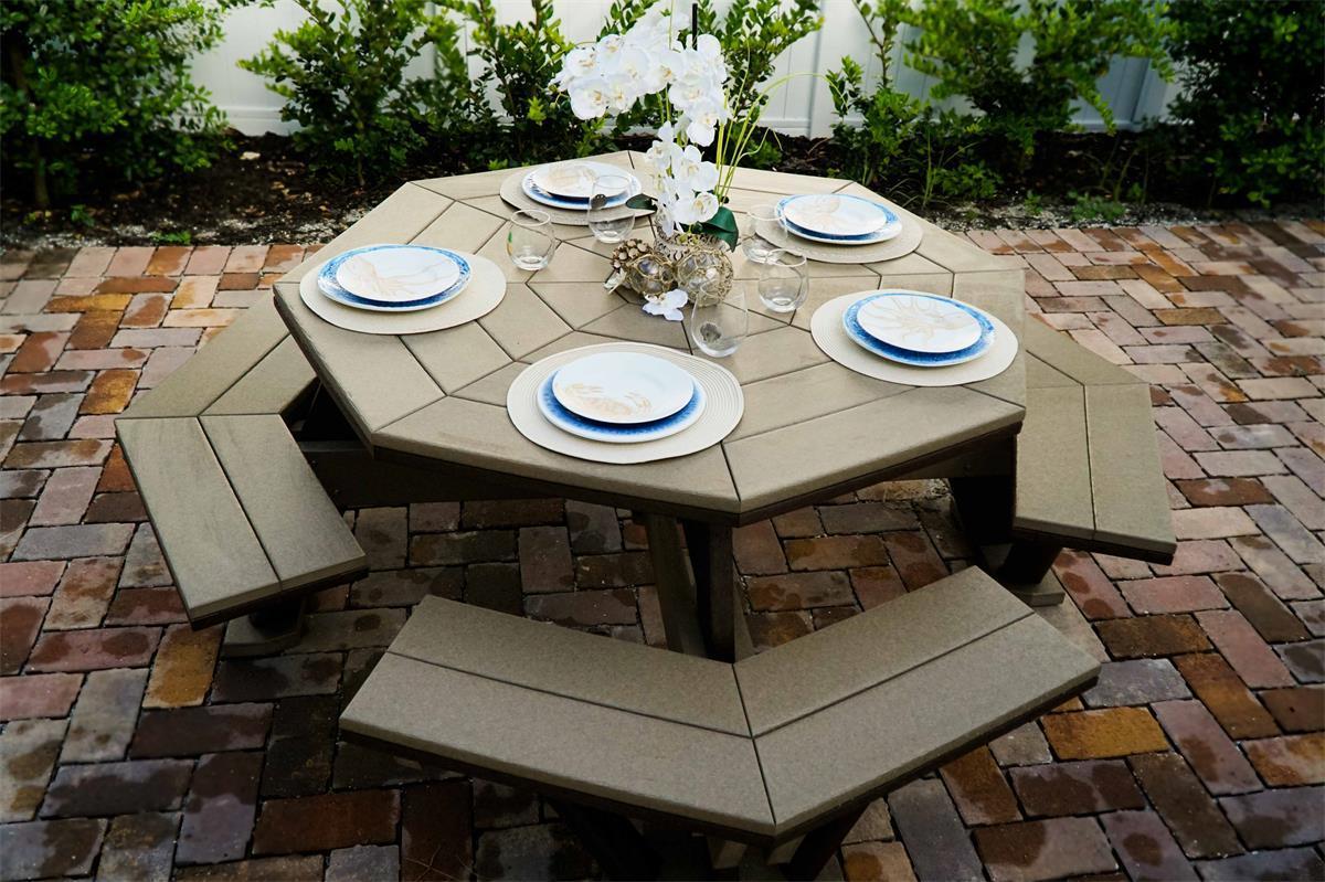Octagonal Tables Outside Octagon Picnic Table: Wood Picnic Table With