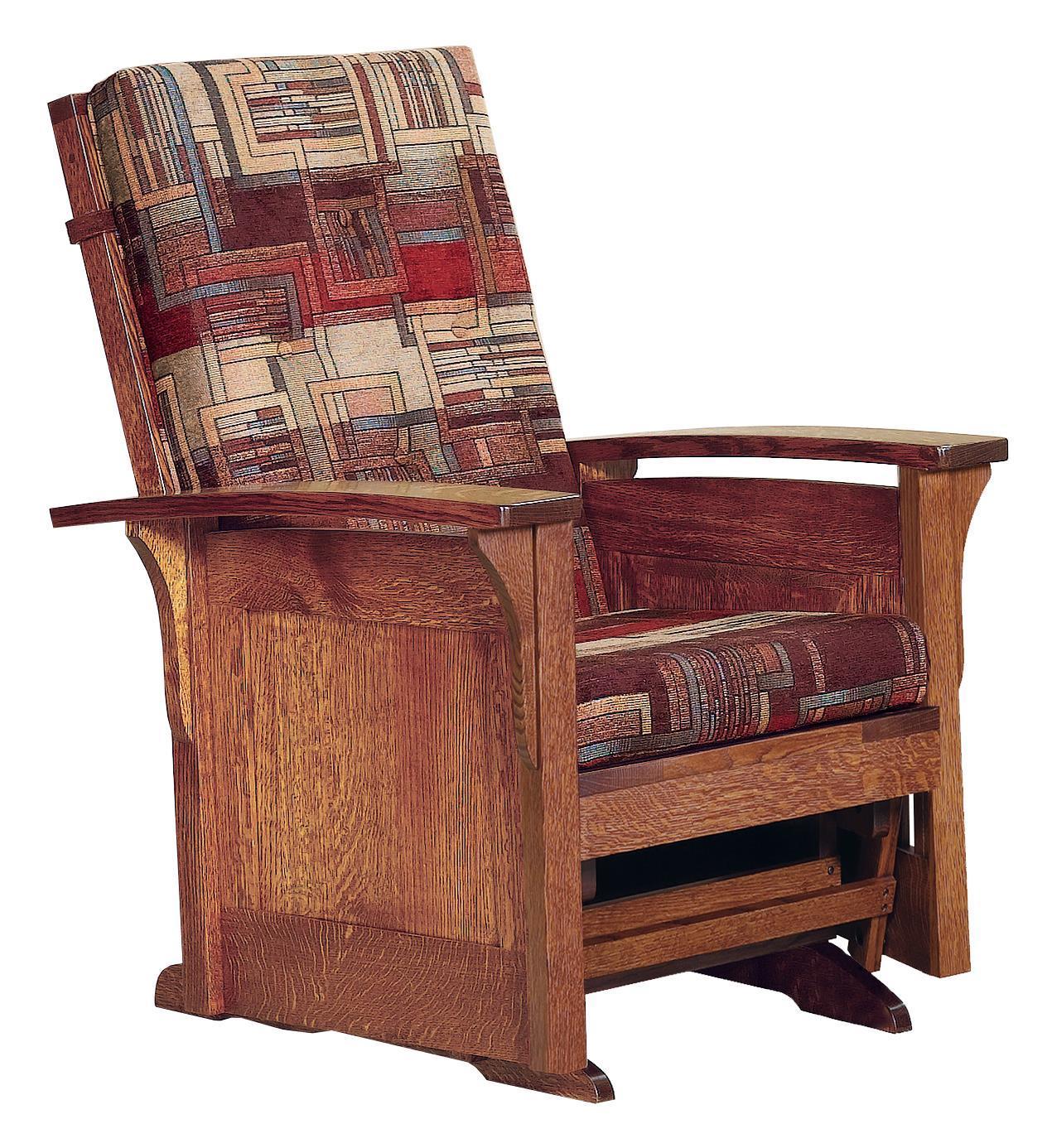 Oak Wood Glider Chair Fabric/Leather by Dutchcrafters Amish Furniture