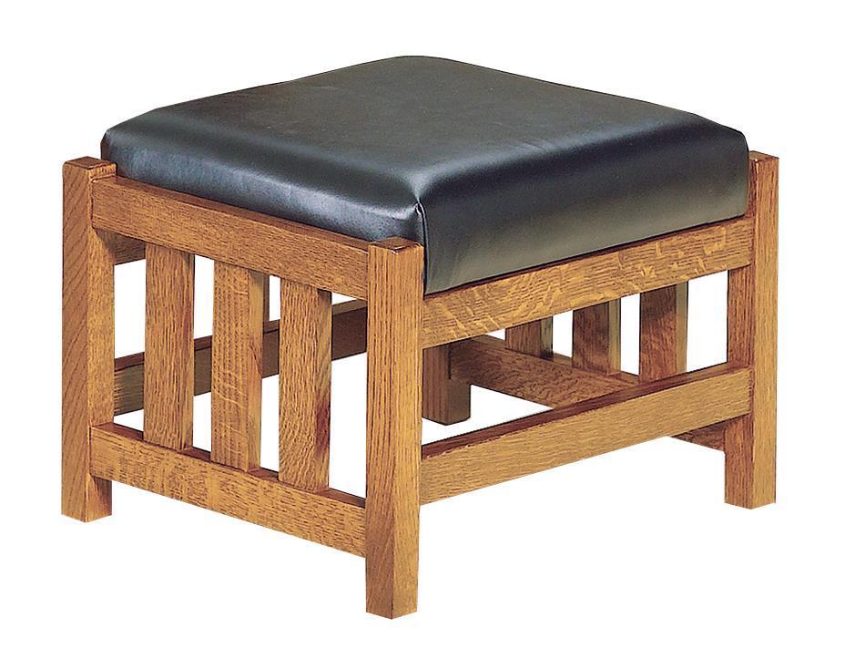20" Wide Upholstered Mission Morris Footstool from DutchCrafters
