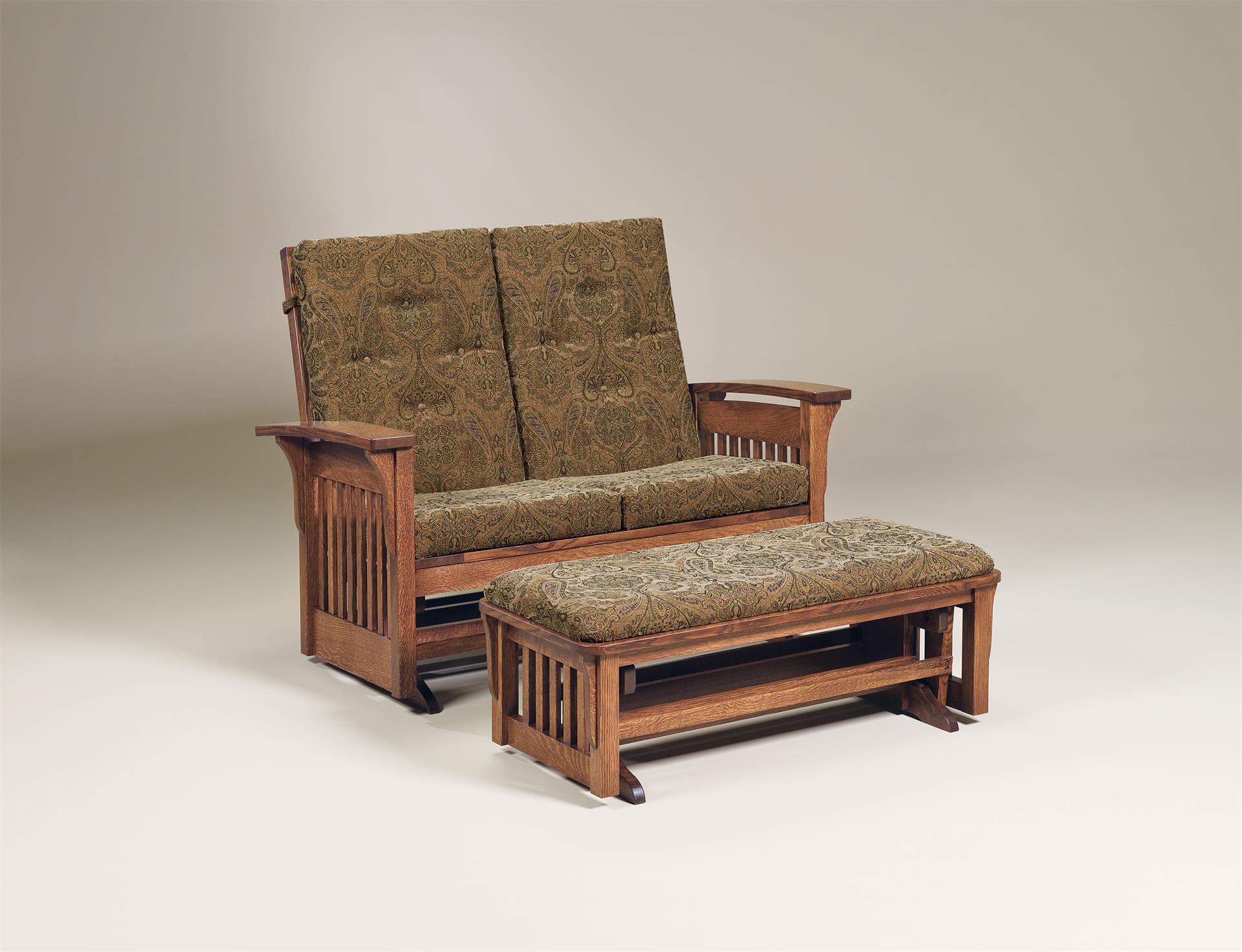 American Winthrop Slat Loveseat Living Room Glider
