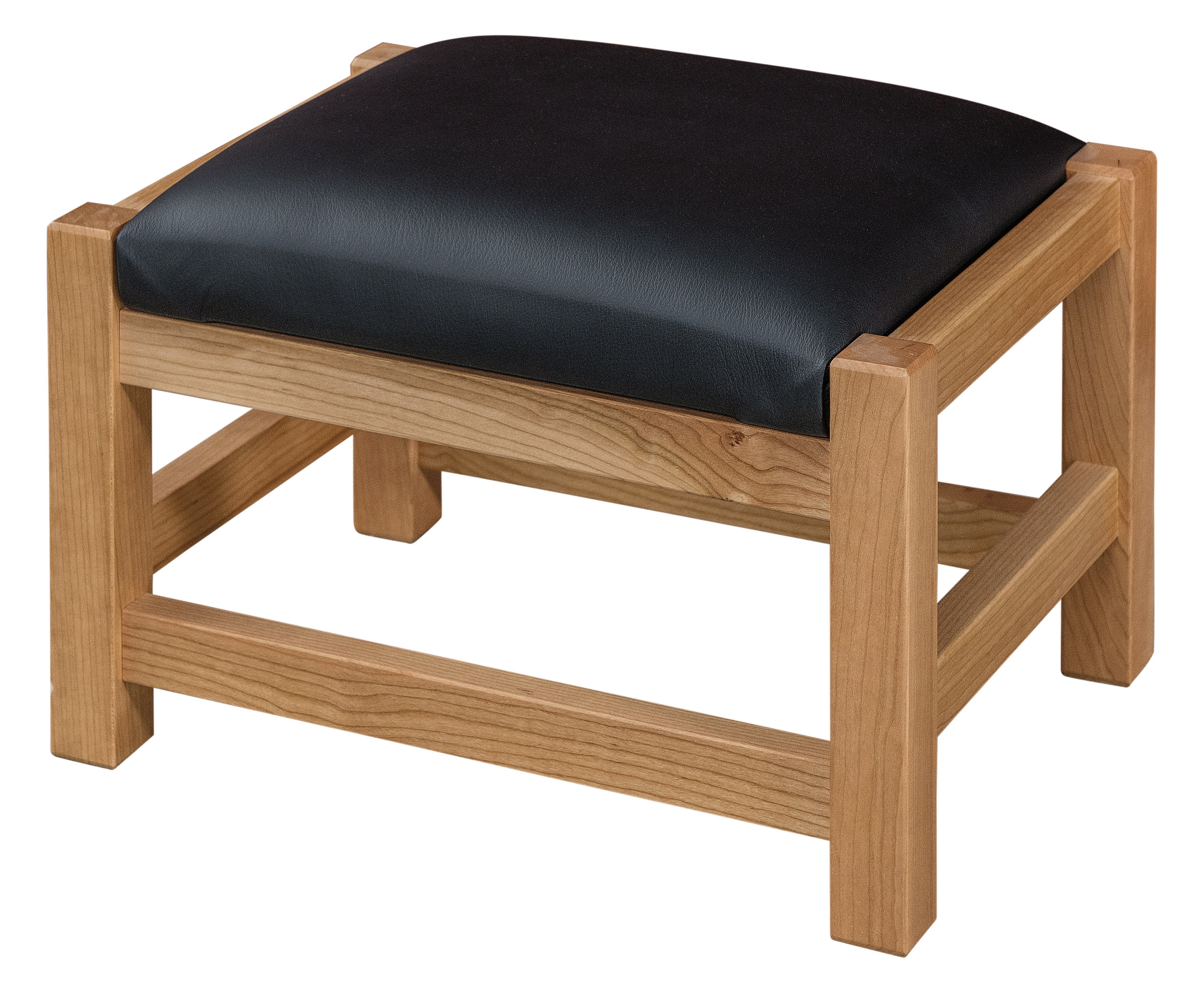 Amish Solid Wood Cushioned Footstool | DutchCrafters