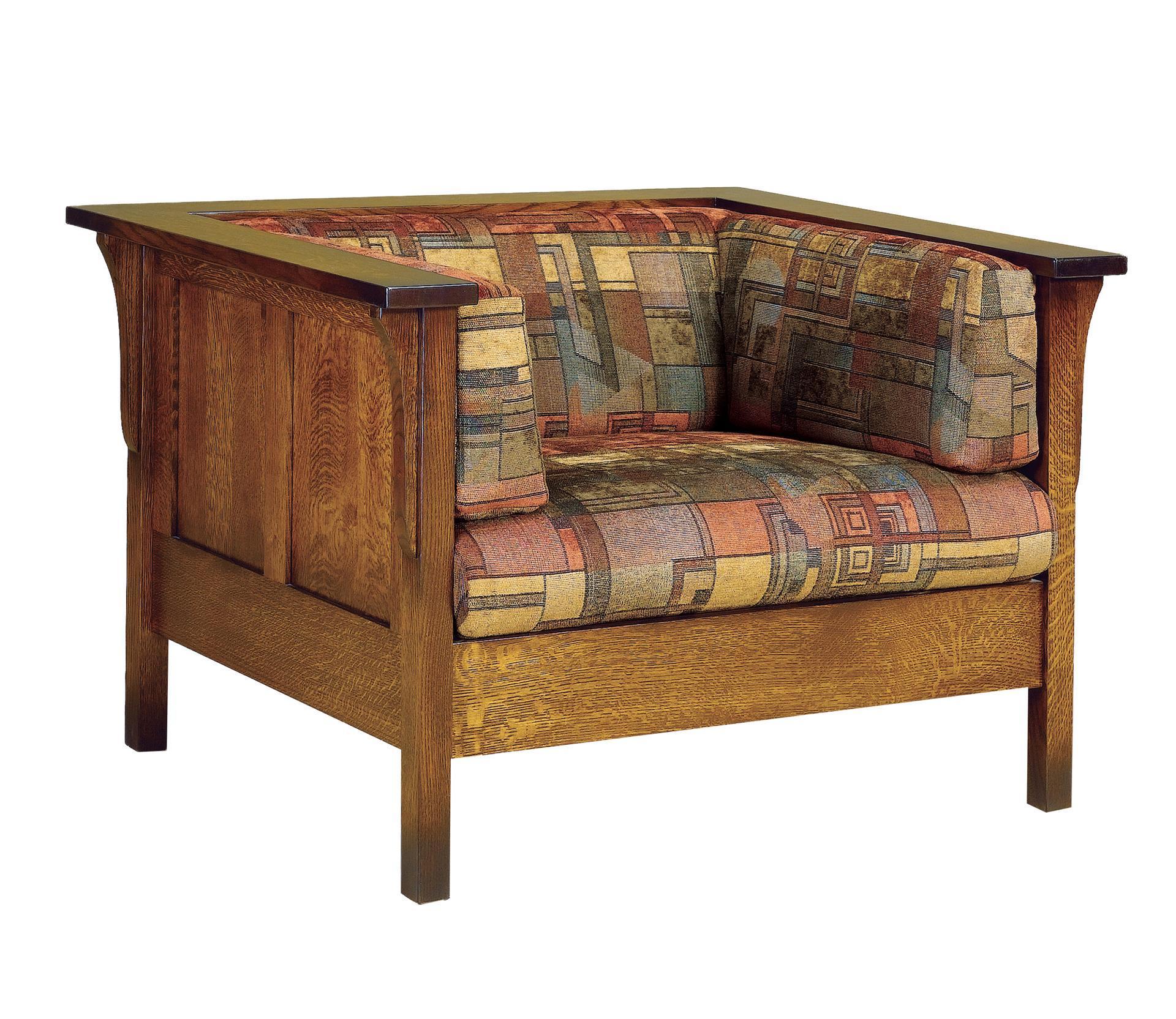 Upholstered Accent Chair with Mission-Paneled Sides and Back