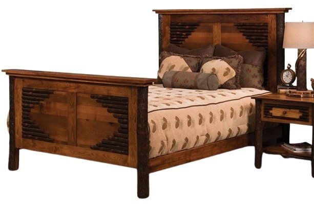 Mountain Lodge Rustic Hickory Log Bed from DutchCrafters Amish