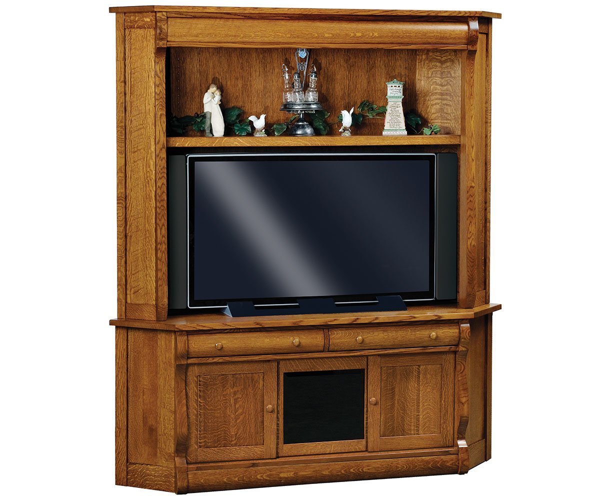 Solid Wood Corner Entertainment Center from DutchCrafters Amish