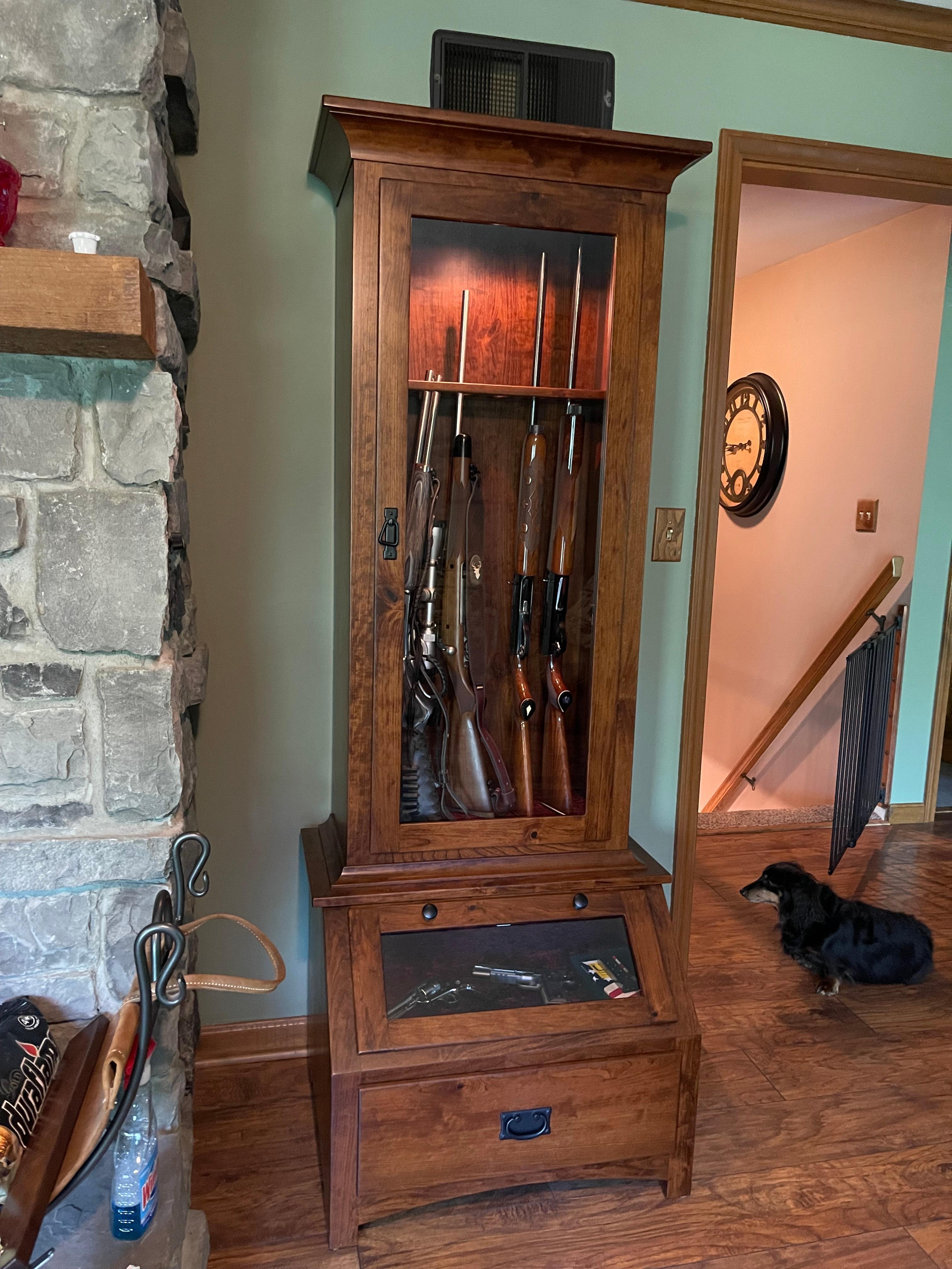 Hickory Wood Gun Cabinet Traditional 12 Gun Cabinet From DutchCrafters