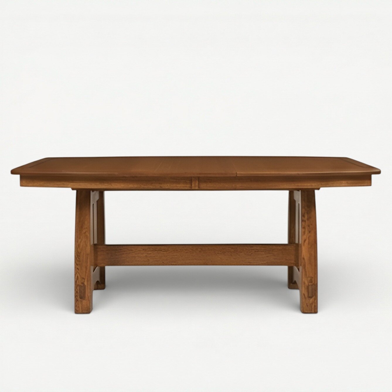 Wood Mission Style Trestle Dining Table - Amish Handcrafted Tables