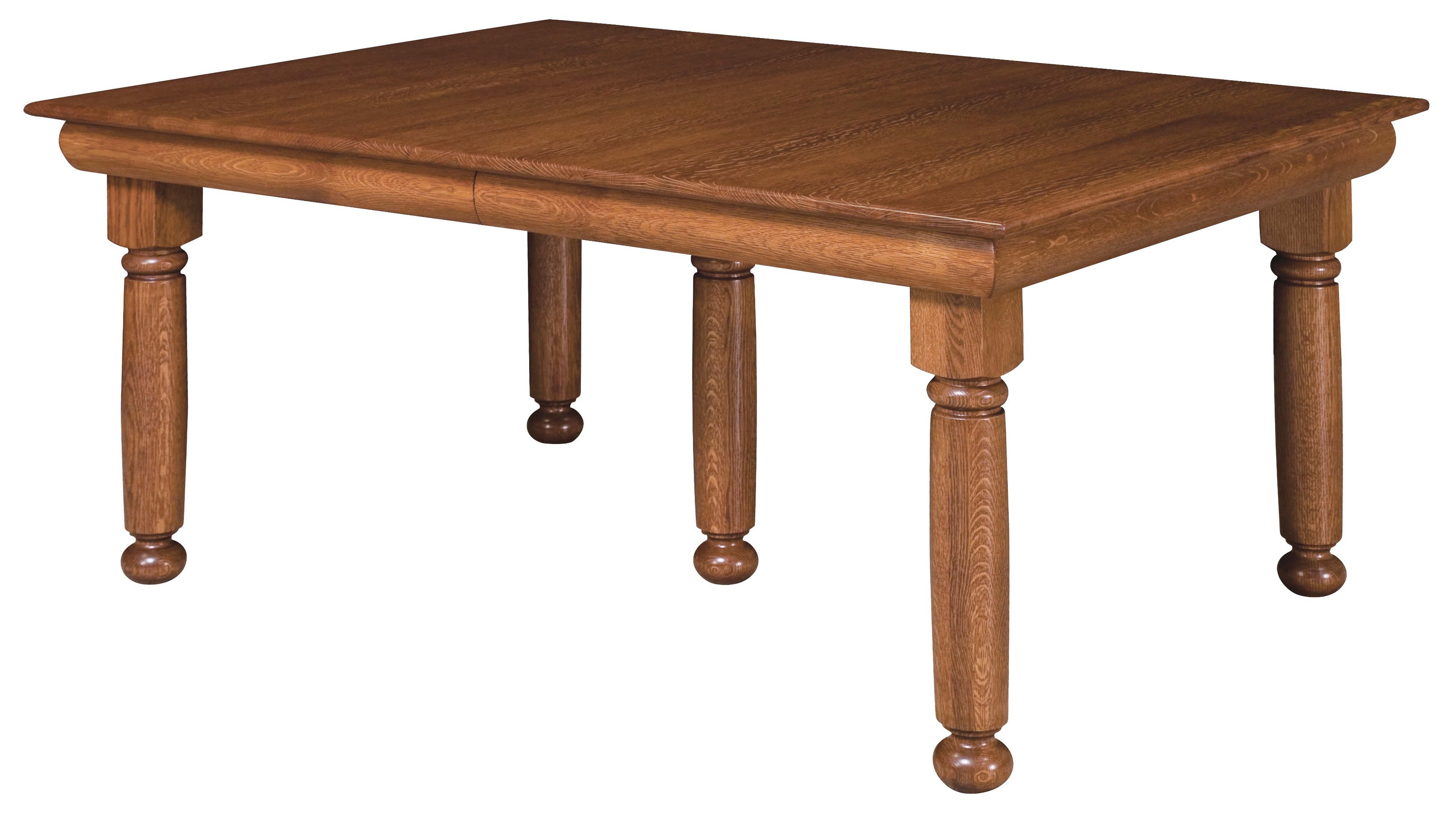 Solid Hardwood Turned Leg Dining Table - Amish Handcrafted Tables