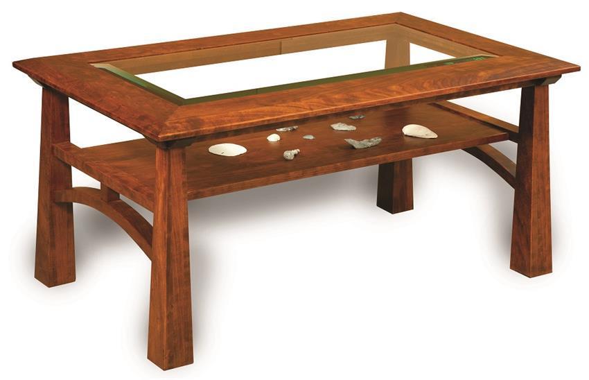 42" Coffee Table with Beveled Glass from DutchCrafters Amish Furniture