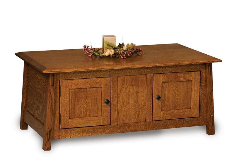 Mission Coffee Table Cabinet with Doors from DutchCrafters Amish