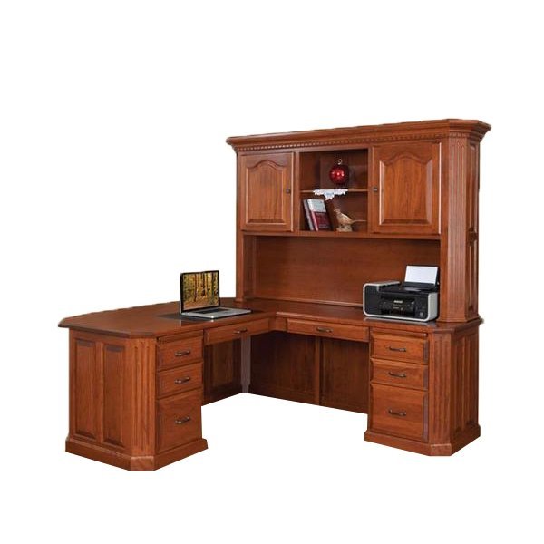 Executive Corner Desk with Hutch Top from DutchCrafters Amish