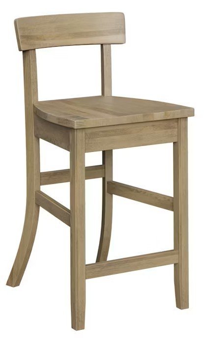 Amish Modern Low Back Stools - Solid Hardwood Counter and Bar Heights