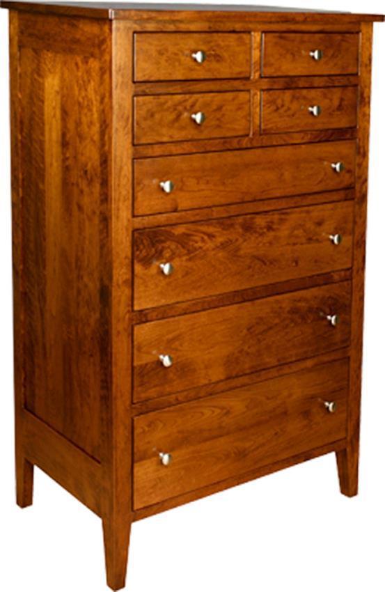 60 1/4" Sleek yet Stately 8-Drawer Amish Chest | DutchCrafters