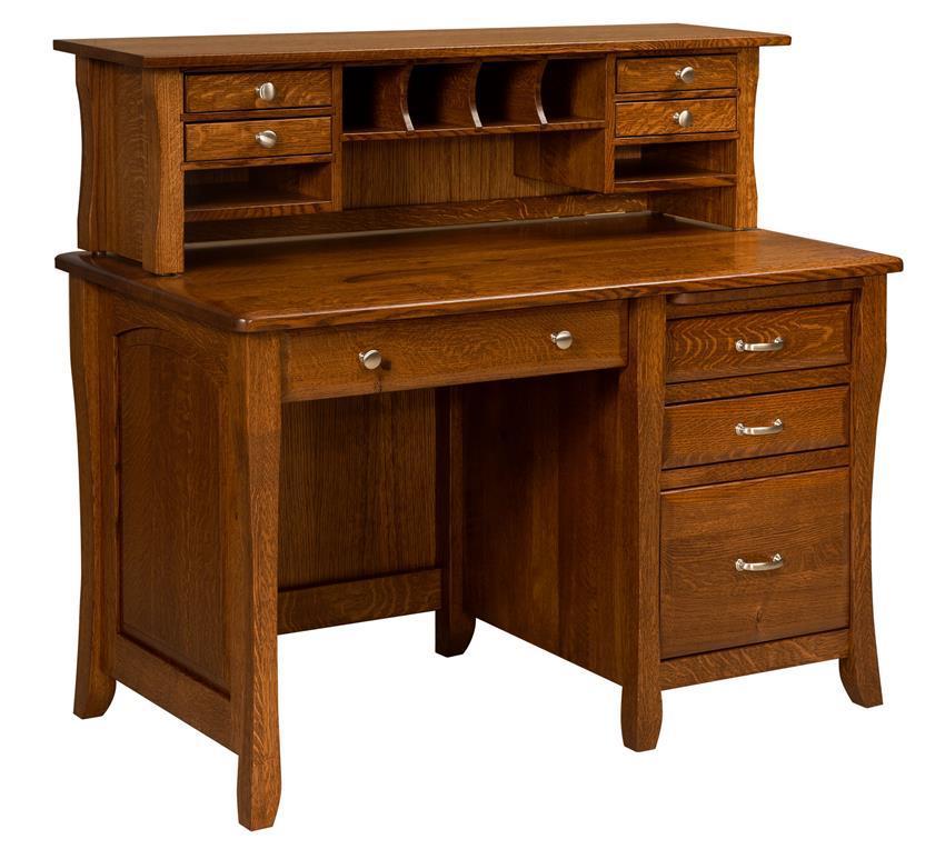 48" Solid Wood Storage Desk with Optional Hutch from DutchCrafters