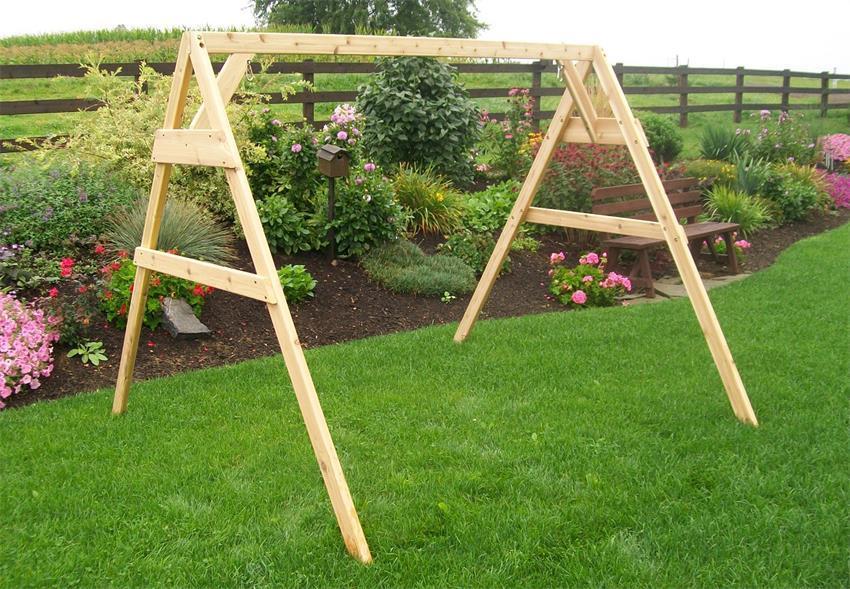 Amish Outdoor Cedar Swing Frame by Dutchcrafters Amish Furniture