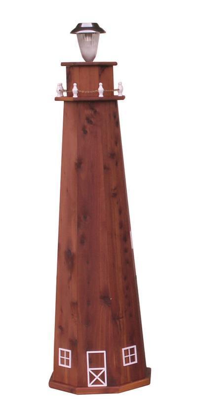 5 Foot Cedar Lighthouse Outdoor Decor | Amish Crafted & Solar Powered