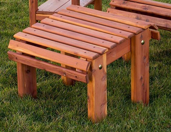 Red Cedar Wood Footstool from DutchCrafters Amish Furniture