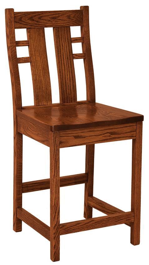 Amish High Back Mission Stools - DutchCrafters
