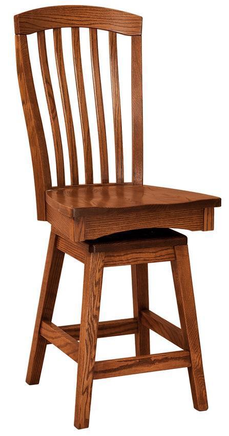 Amish Elegant Sculpted Arch Back Swivel Stool - DutchCrafters